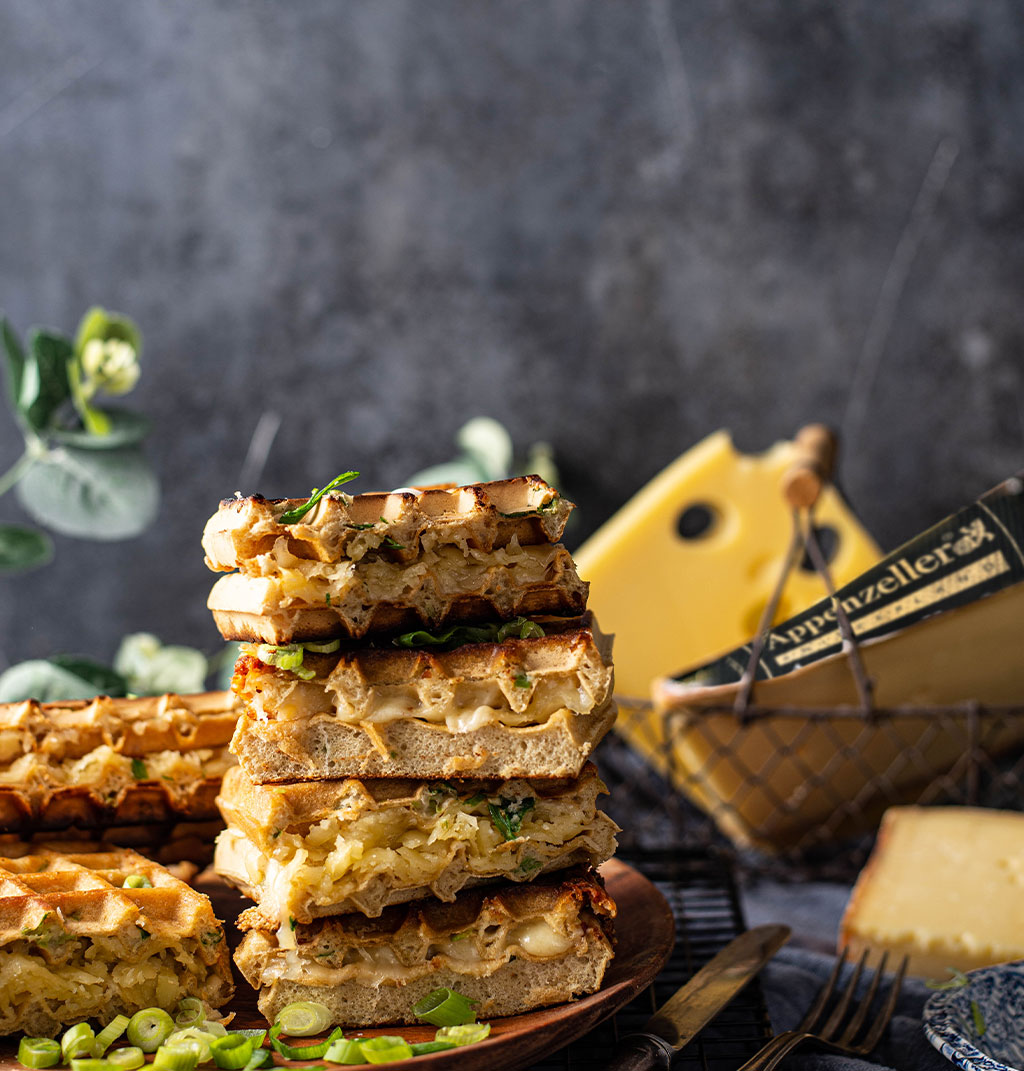 Waffle toasties with Emmentaler AOP Classic and Appenzeller®️ Extra ...